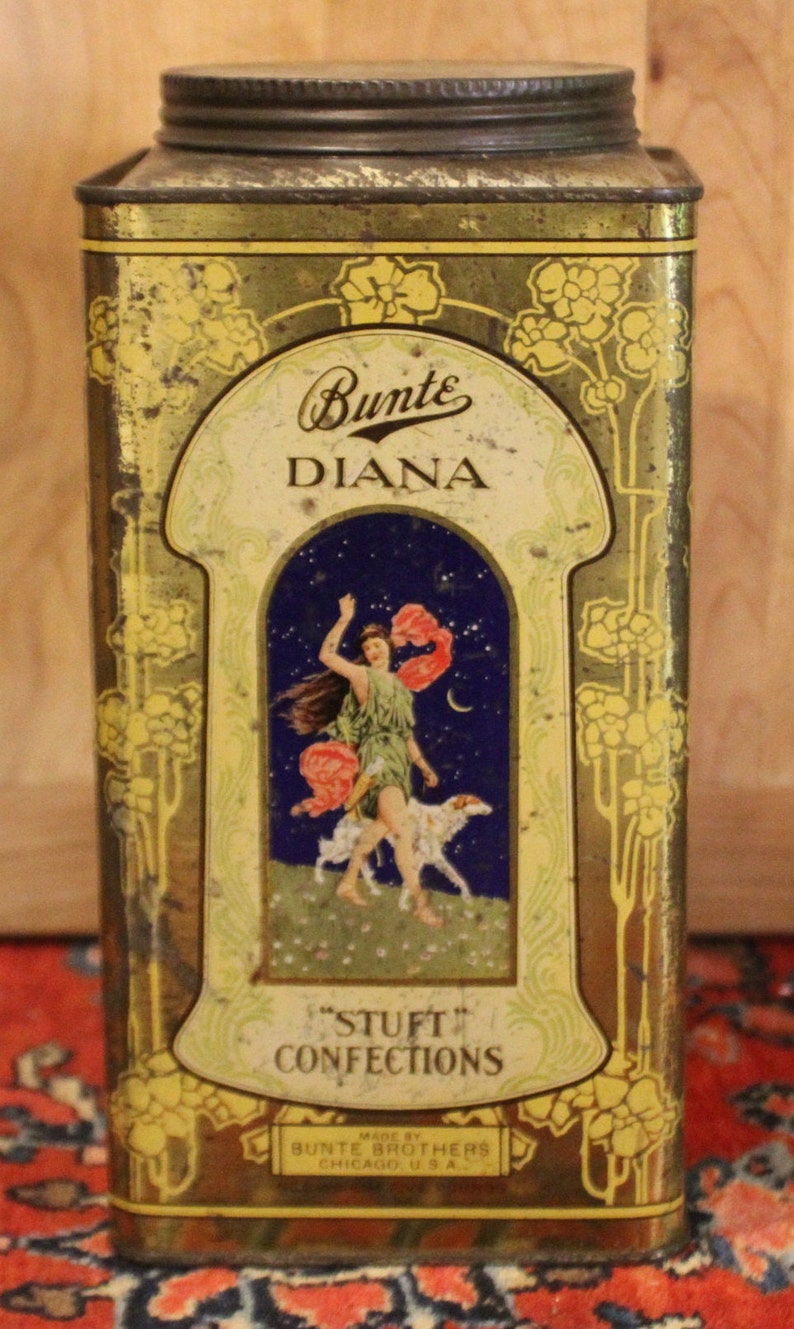 Art Nouveau Diana Bunte "stuft" Confections Vintage Tin - Farmhouse ...