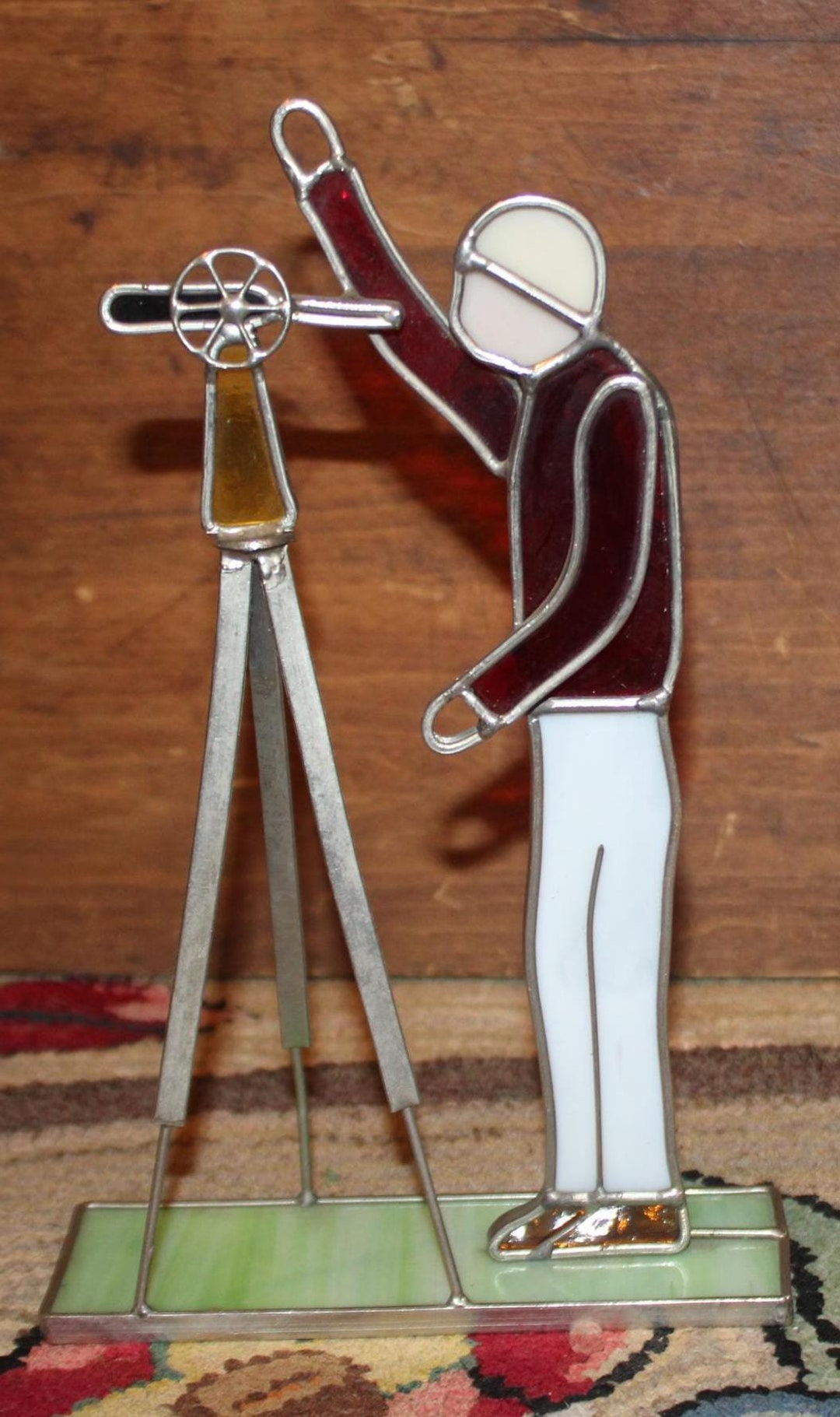 Very Cool Stained Glass Surveying Engineer With Transit/film Director ...