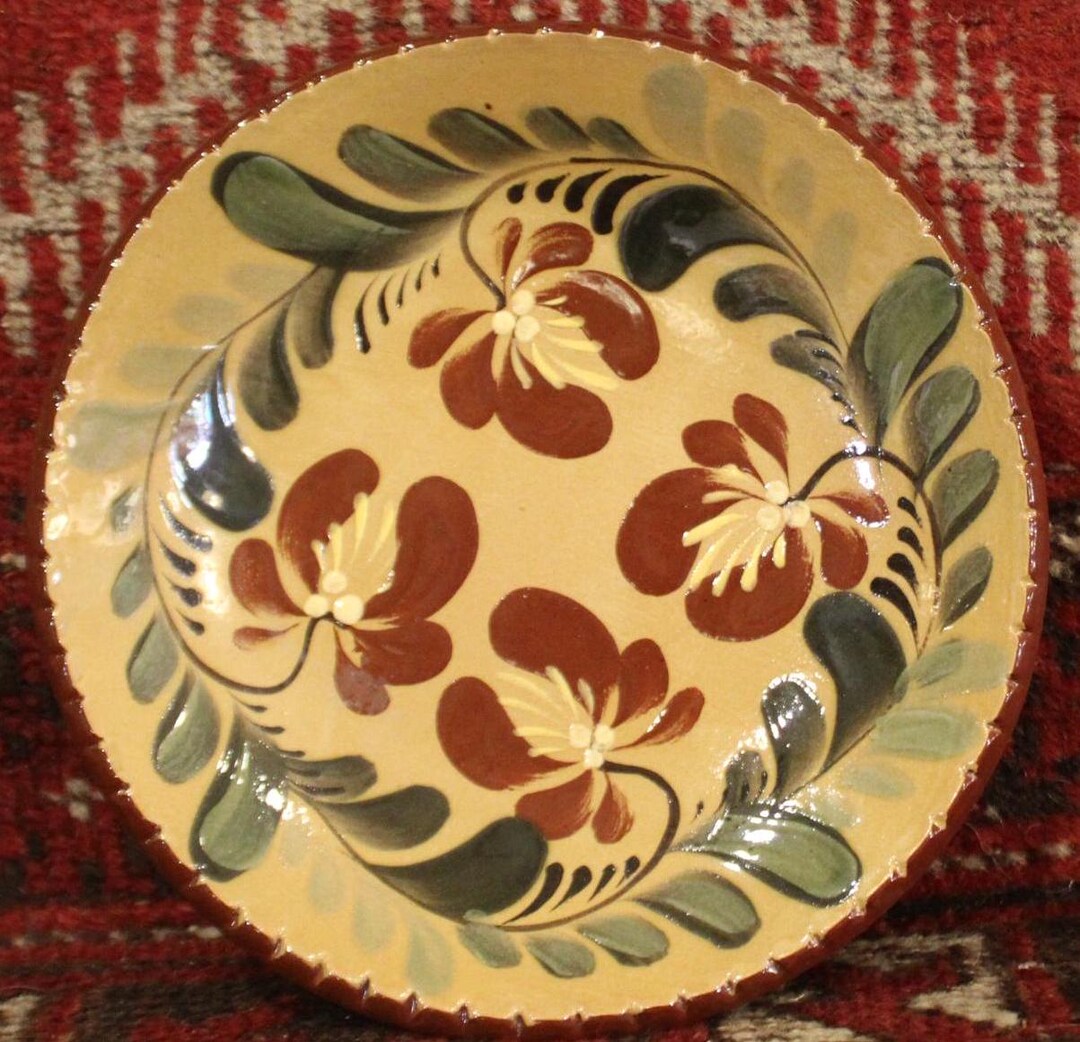 Wonderful SIGNED Eldreth Redware Pottery Botanical Plate- David Eldreth ...