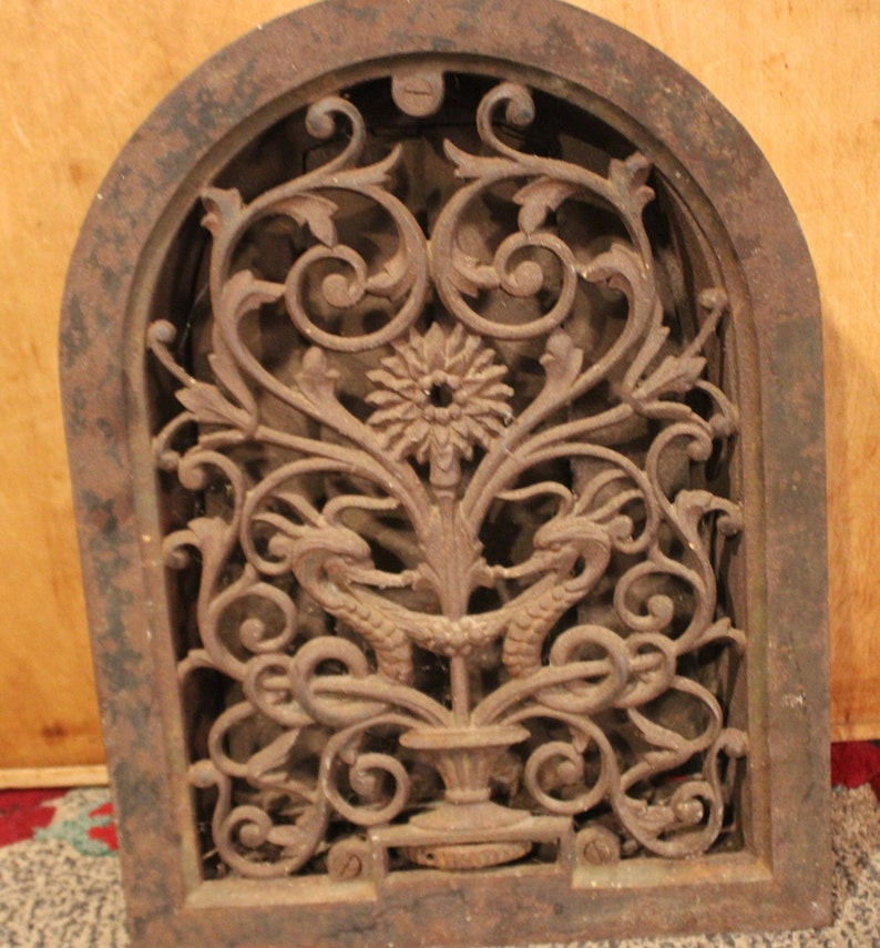 Ornate Art Nouveau Iron Tombstone Heat Register/grate With Flower in a ...