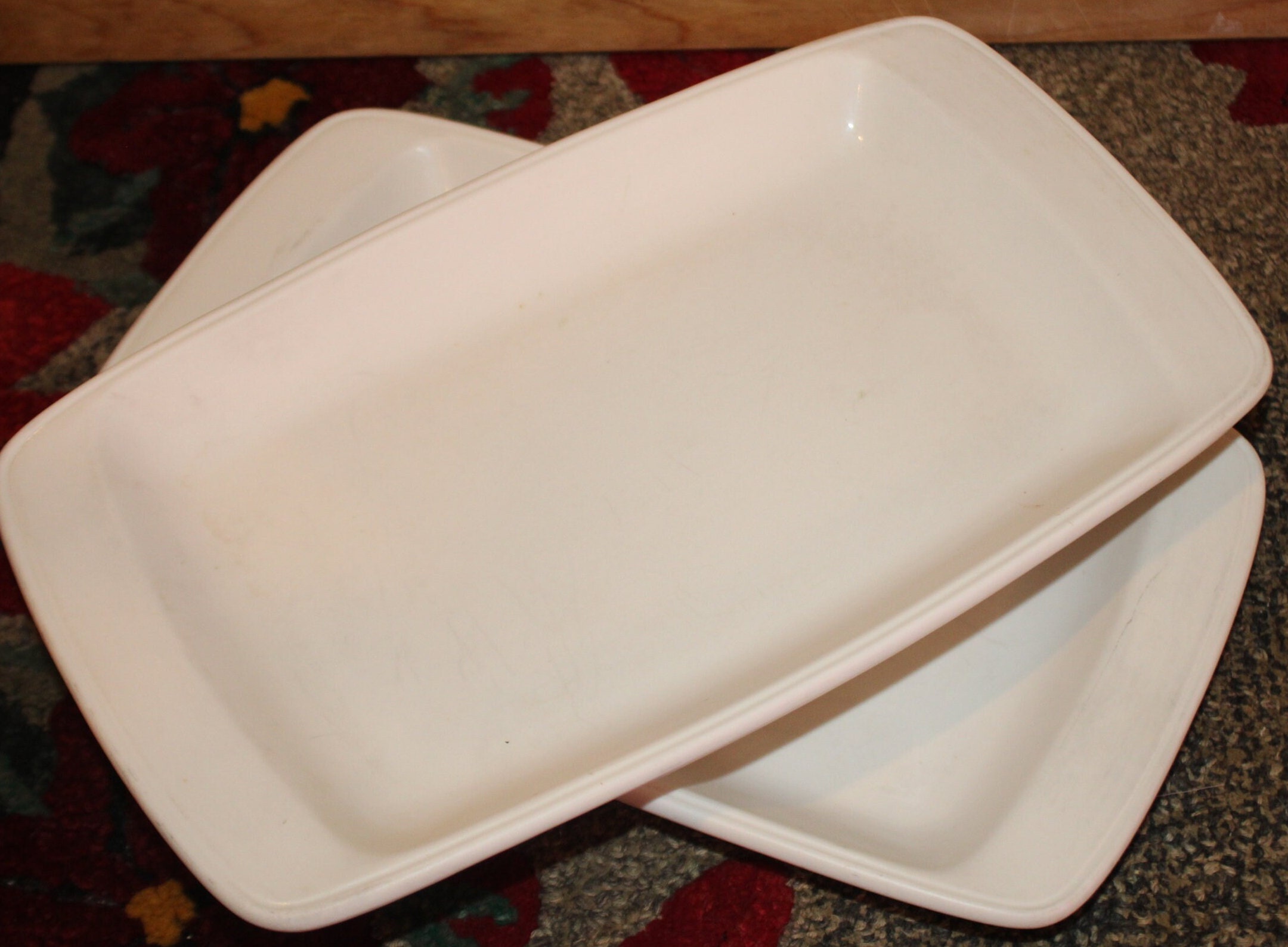 Two Vintage Buffalo China Rectangular Restaurantware Plates 102-4 Diner ...