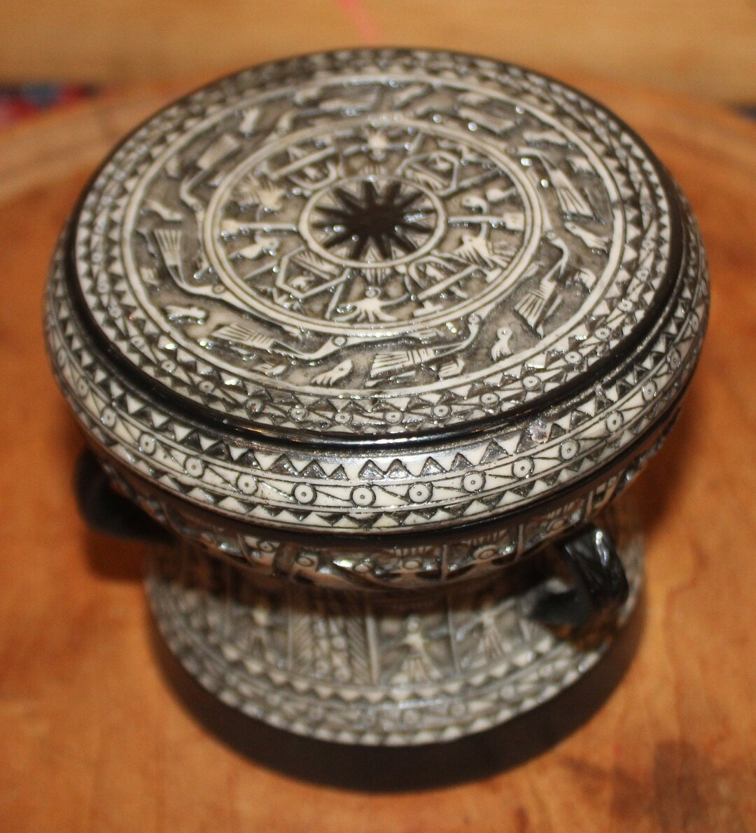 Vietnamese Dong Son Drum Resin Container Storage/jewelry Jar/catch-all ...
