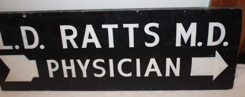 Vintage Wooden Handpainted Doctor's Sign L.D. Ratts M.D. Circa 1950 - Etsy