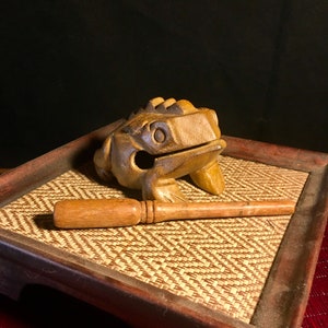 Wood Frog Instrument | Thai Handmade Wooden Toy | Percussion Guiro | 6 ...