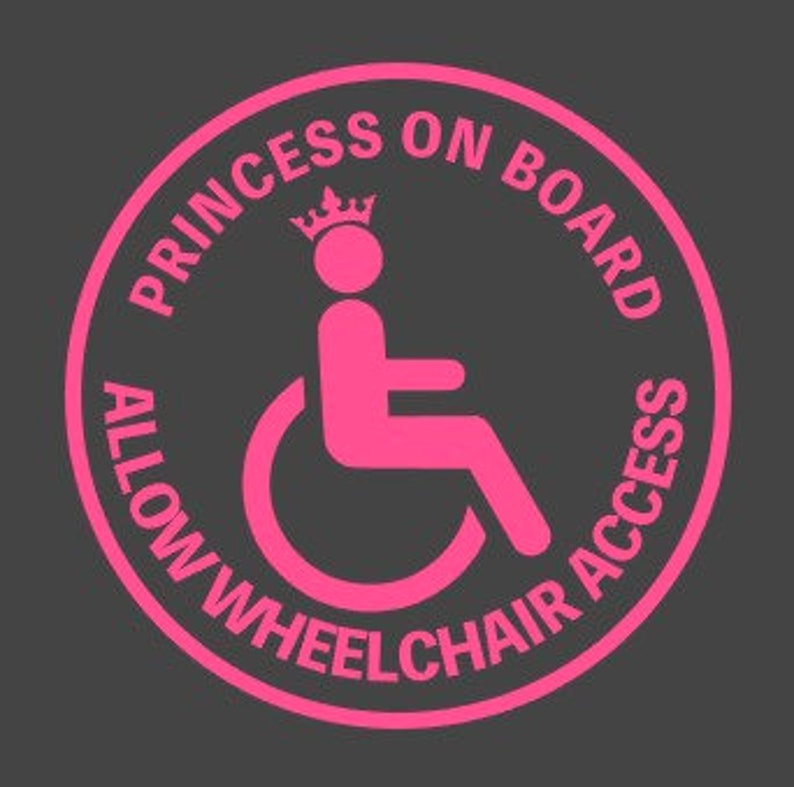 Wheelchair Access Car Decal Princess Wheelchair | Etsy