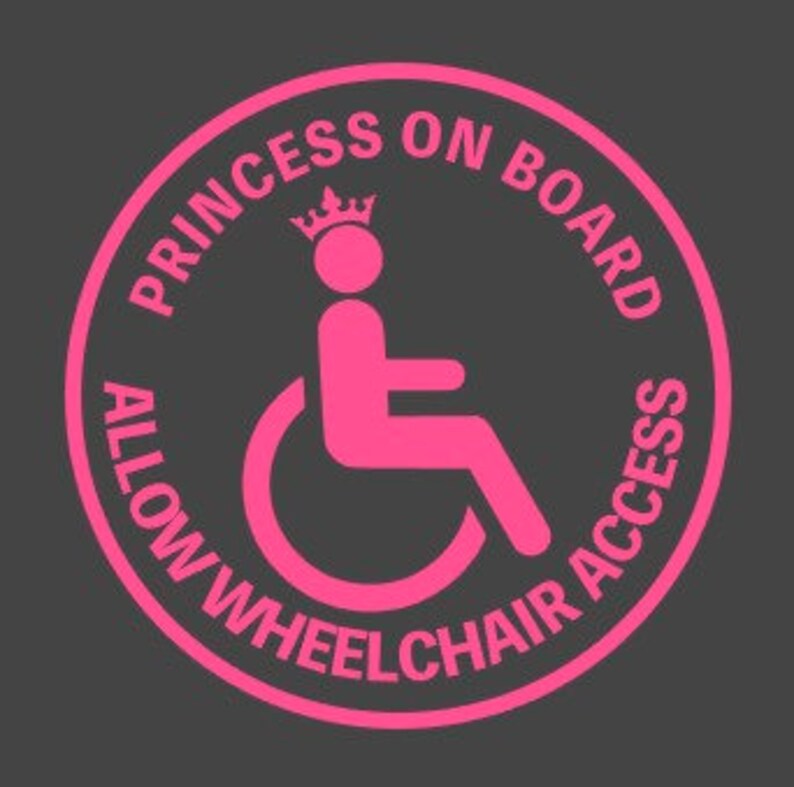Wheelchair Access Car Decal Princess Wheelchair | Etsy