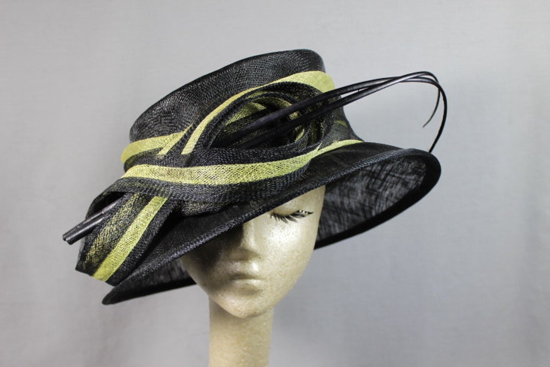 High Stylin VINTAGE 80s 90s Black Gold Formal Dress Hat for Unique ...