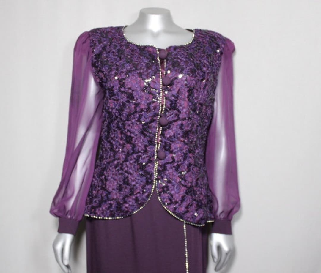 Lace Deep Purple 2pc Outfit Skirt and Top Weddings Formal Occasions ...