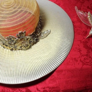 Flamboyant Gold 80s Dynasty Style Hat Weddings Church Parties Stage ...