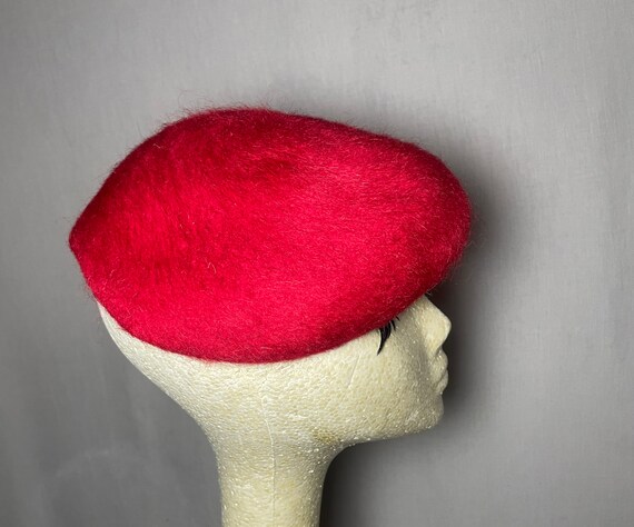 Red Beret Vintage Hat Church, Formal Occasions Wedd… - Gem