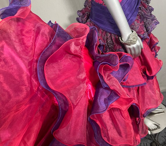 Wild Purple Pink Flamenco Dress Latin Dance Completio… - Gem