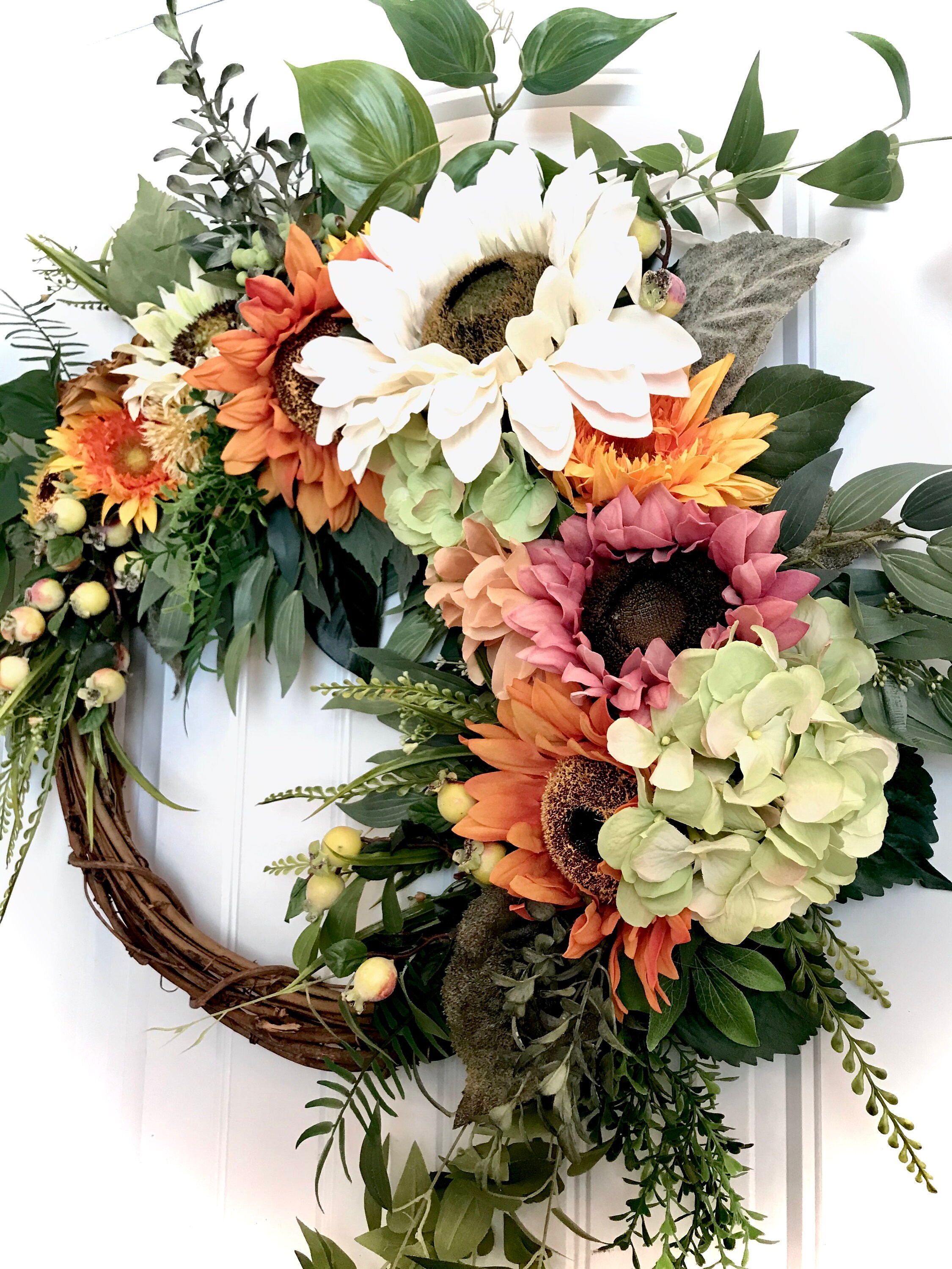 READY TO SHIP Rustic Farmhouse Summer Wreath for Front Door | Etsy