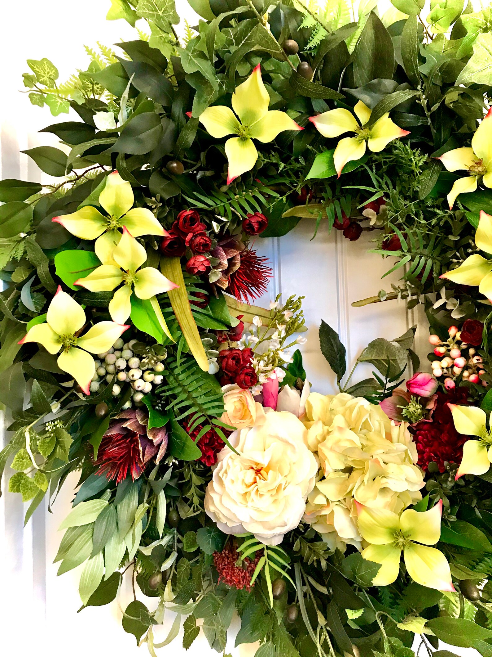 READY TO SHIP Large Spring Greenery Wreath for Front Door - Etsy