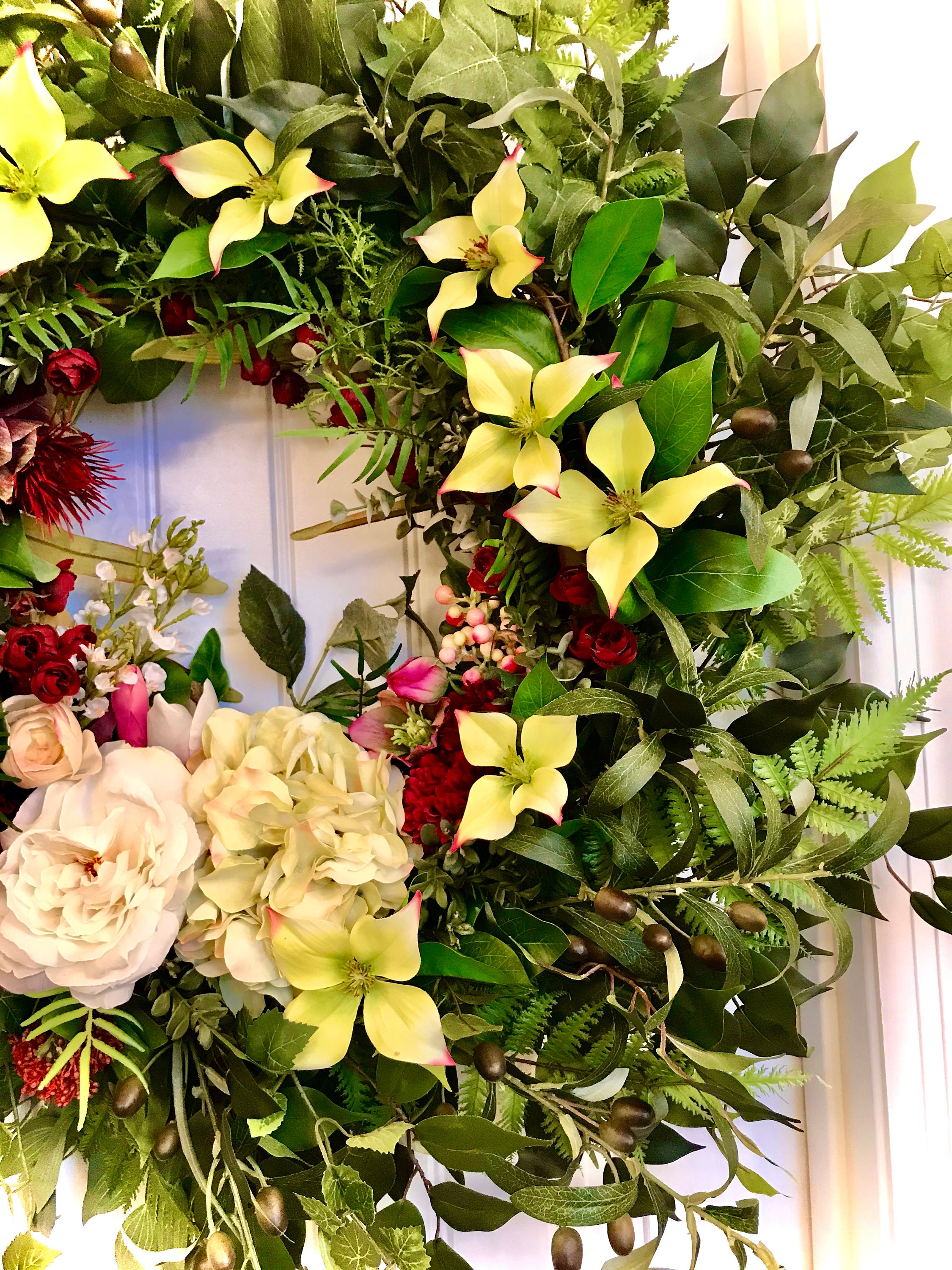 READY TO SHIP Large Spring Greenery Wreath for Front Door | Etsy