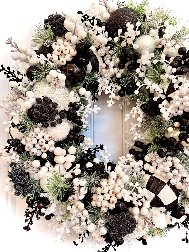 READY TO SHIP Black White Checked Christmas Ornament - Etsy