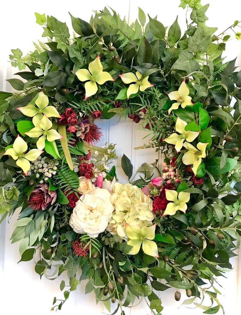 READY TO SHIP Large Spring Greenery Wreath for Front Door - Etsy