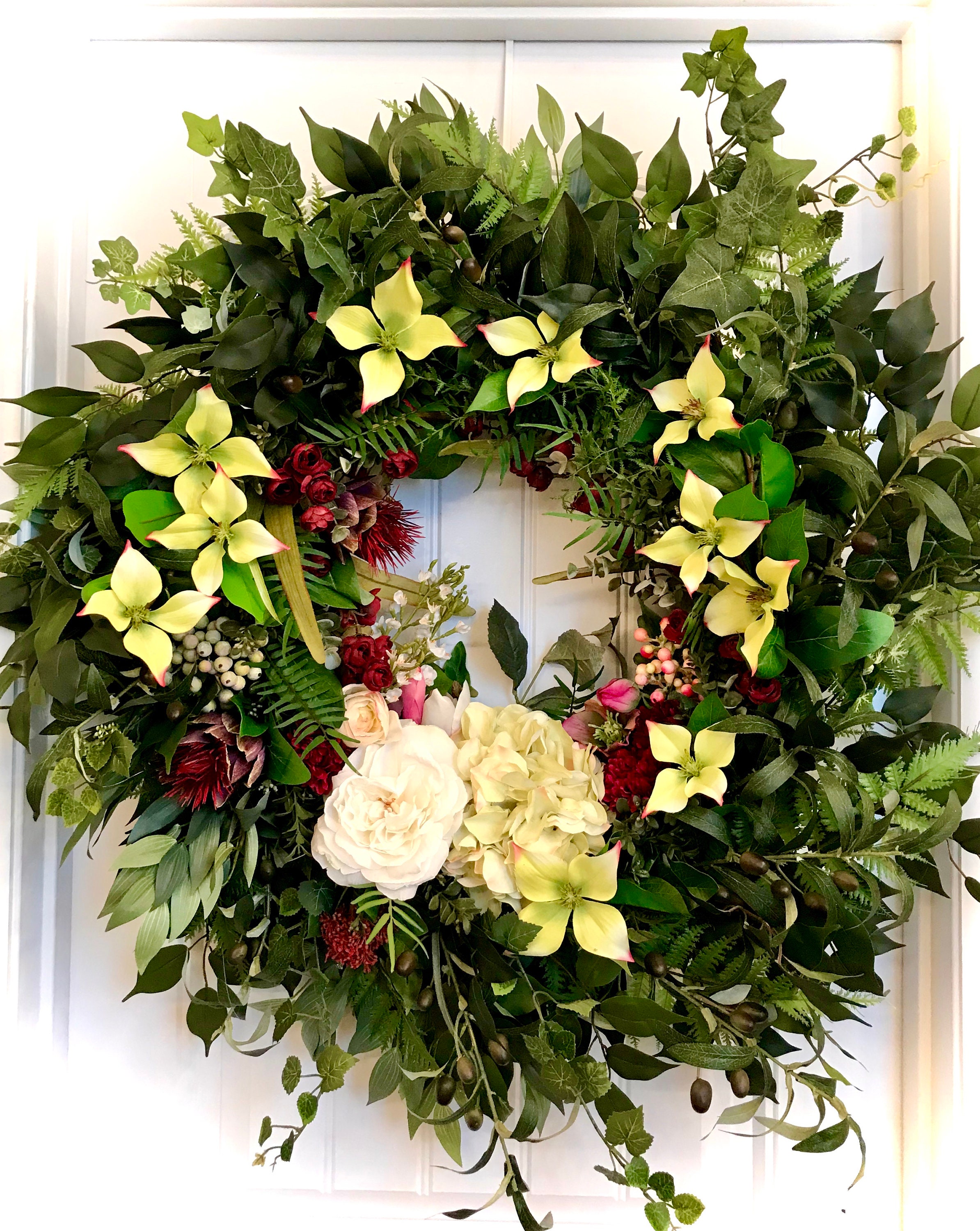 READY TO SHIP Large Spring Greenery Wreath for Front Door | Etsy