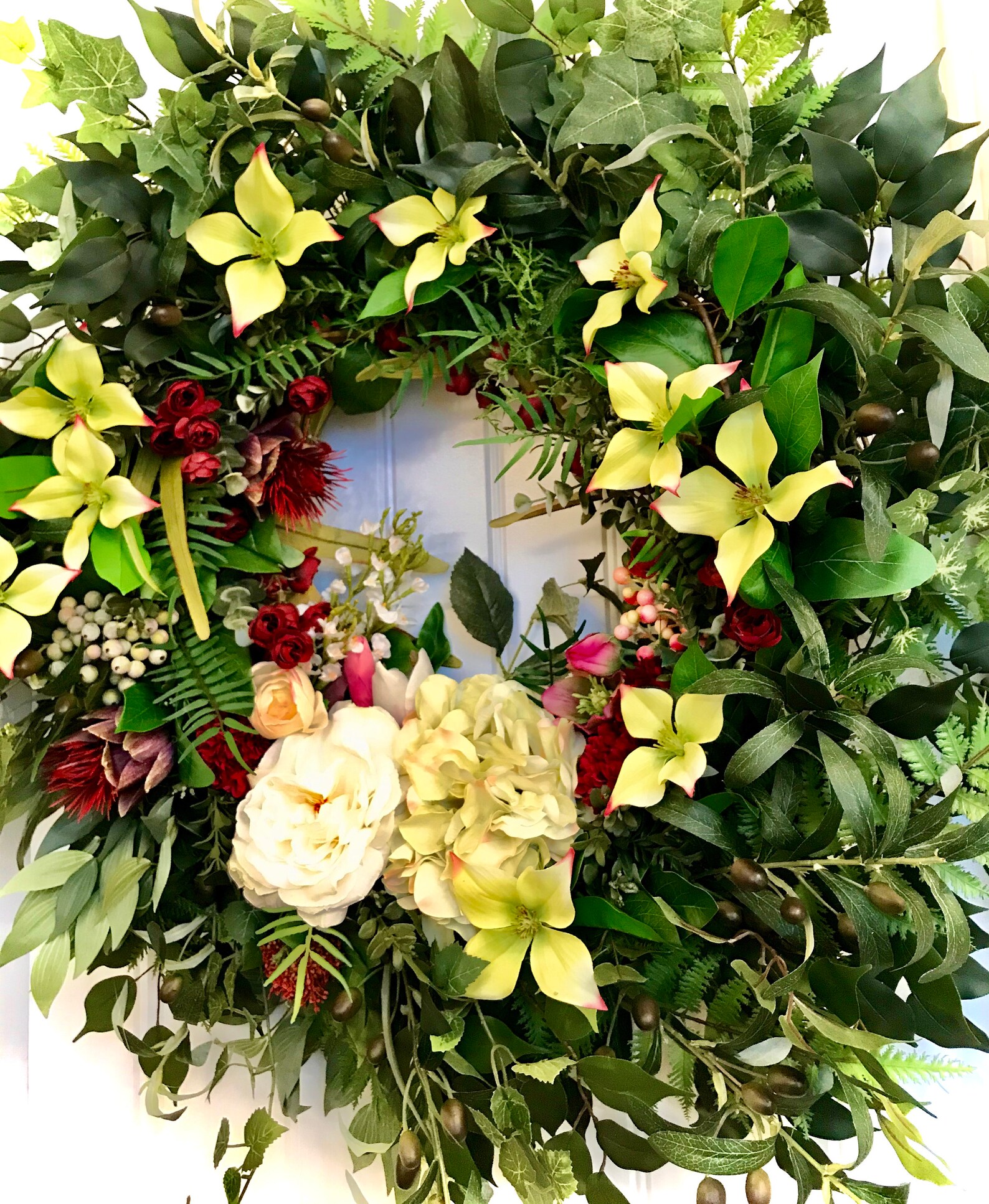 READY TO SHIP Large Spring Greenery Wreath for Front Door - Etsy