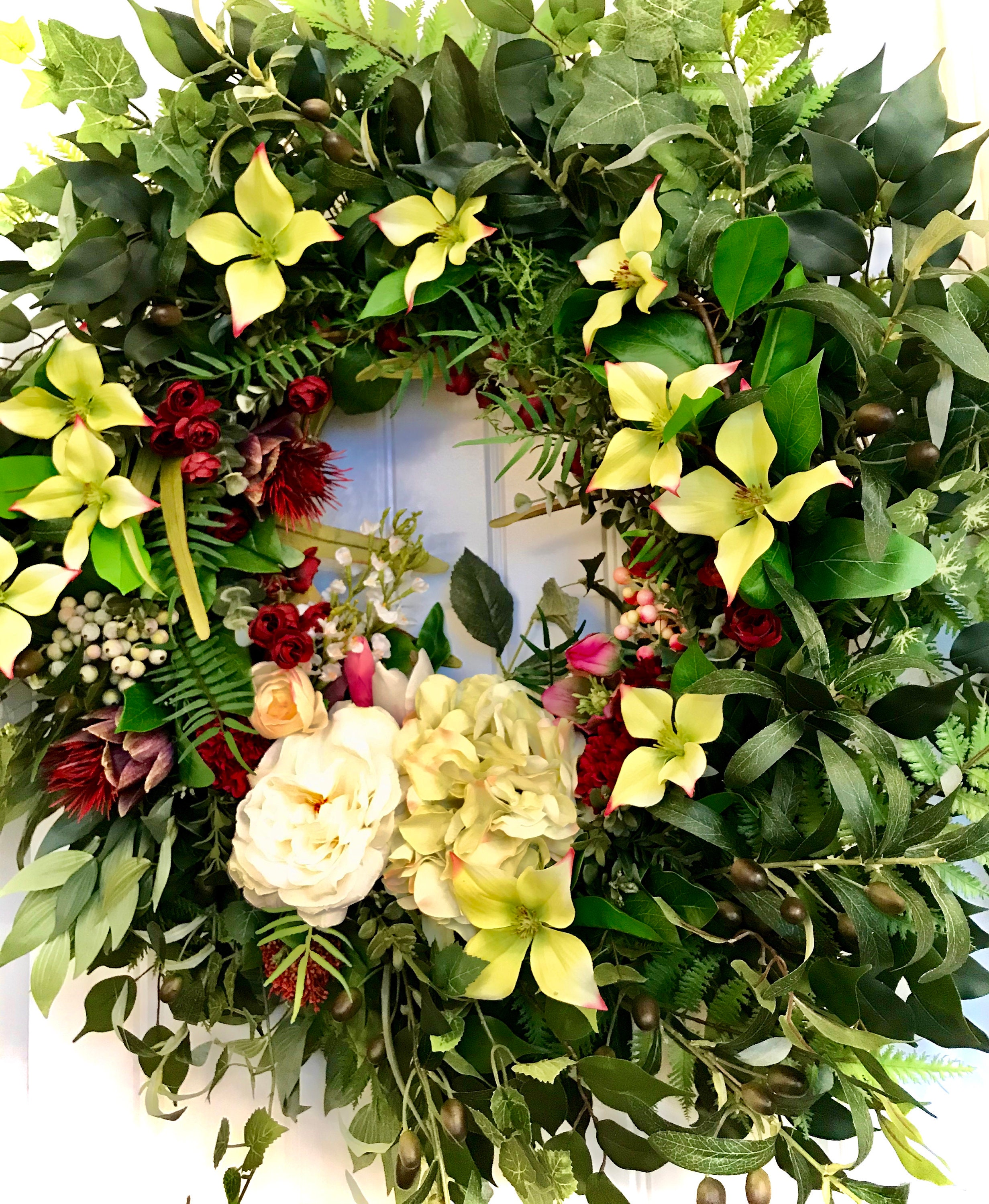 READY TO SHIP Large Spring Greenery Wreath for Front Door | Etsy