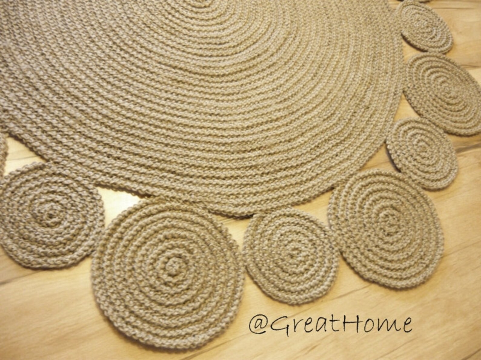 Playful Rug 150 Cm Handmade Rug Braided Rug Jute Rug | Etsy