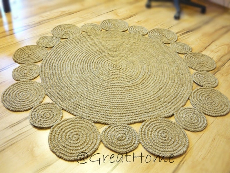 Large Rug Round Rug Jute rug Braided rug Handmade rug | Etsy