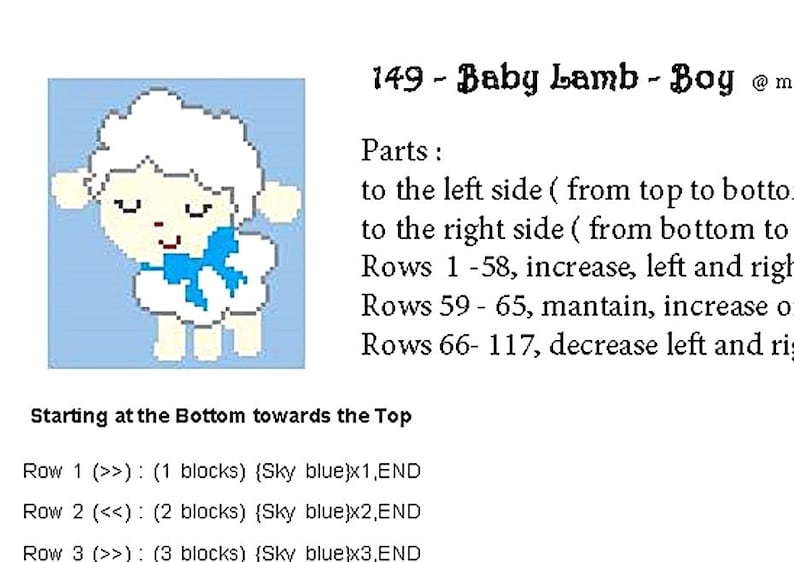Crib Size Blanket C2C Crochet PDF Chart Corner to Corner - Etsy