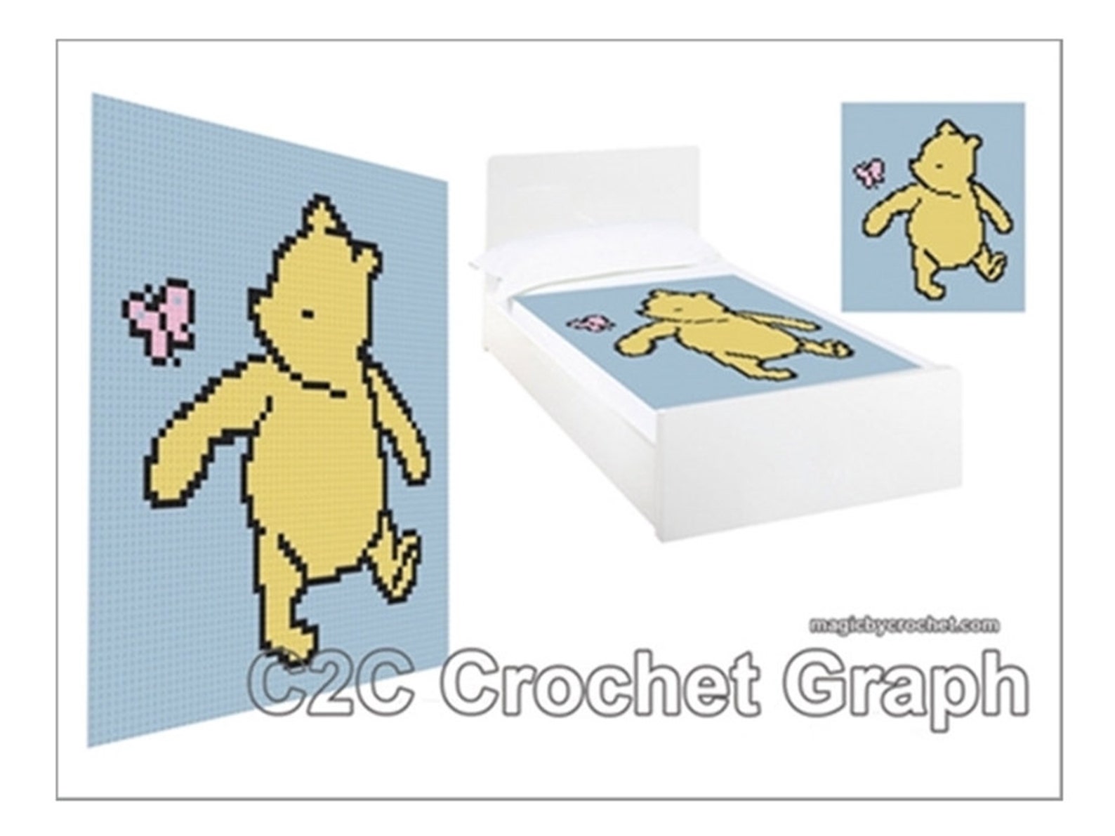 C2C Crochet Graph Classic Winnie the Pooh PDF Chart Instant | Etsy