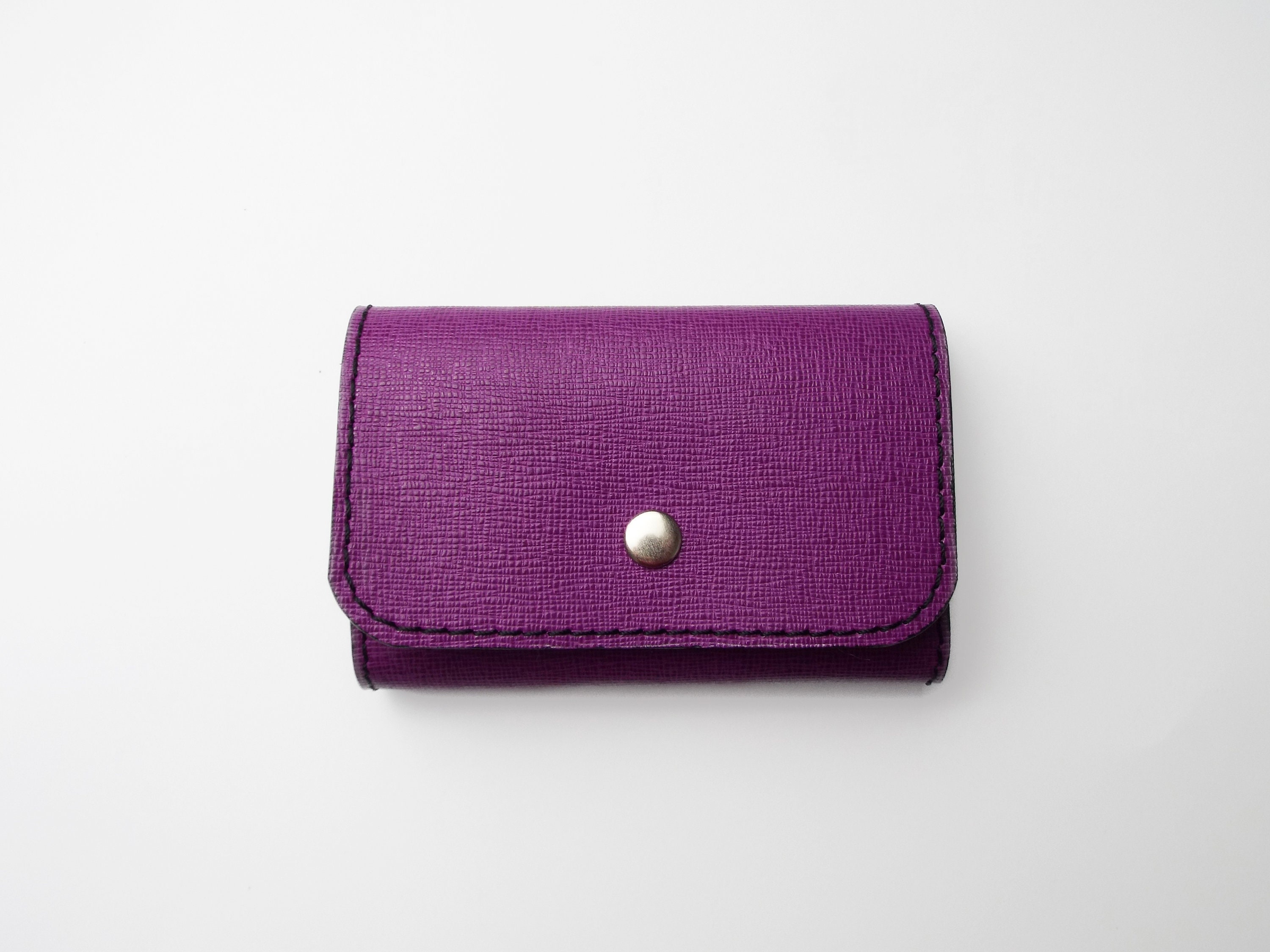 Purple Leather Key Wallet, Handmade Key Holder, 6 Keys - Etsy