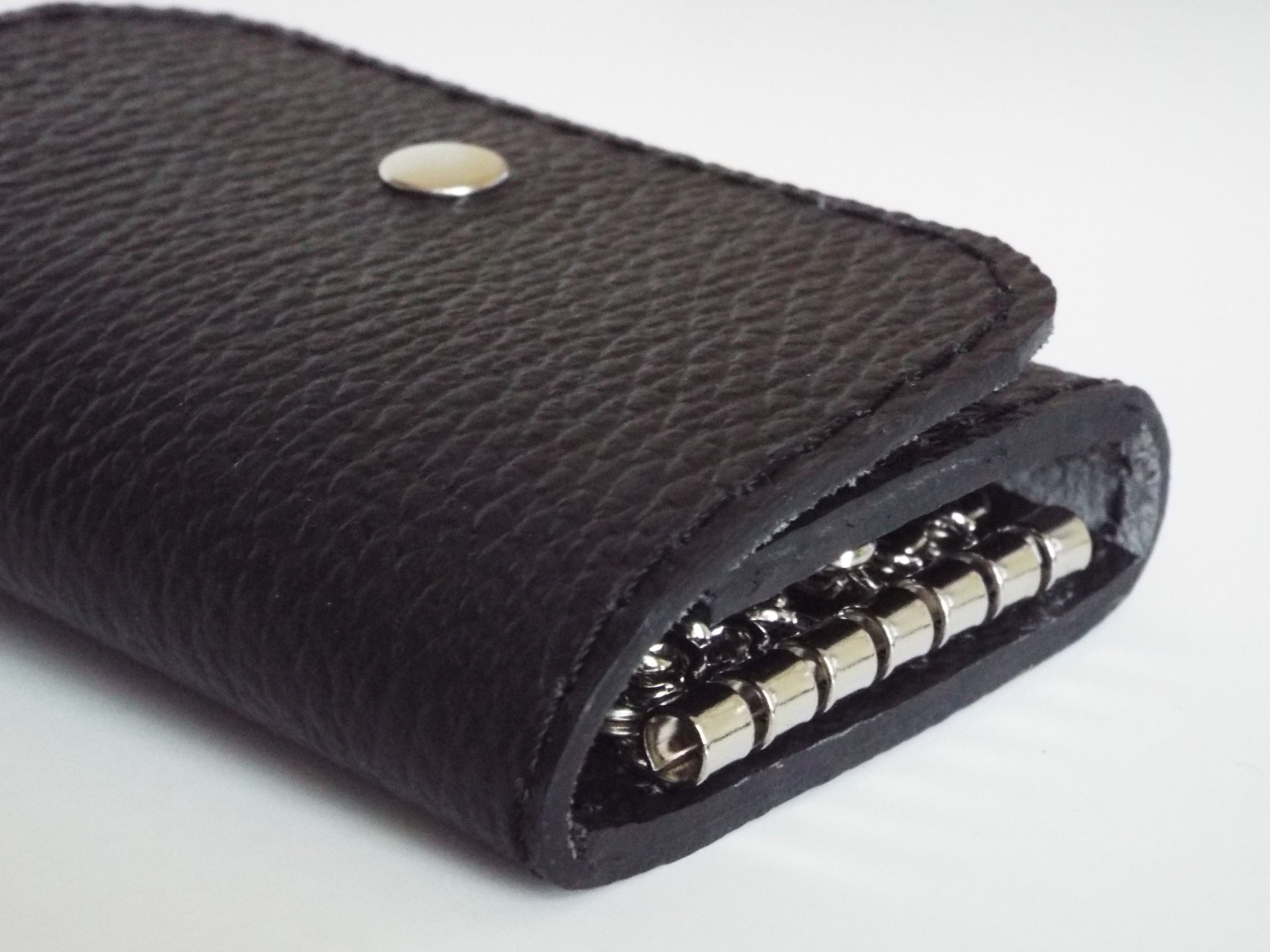 Leather Key Case. Black Leather Key Holder. Black Key Wallet Leather ...