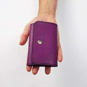Purple Leather Key Wallet, Handmade Key Holder, 6 Keys - Etsy