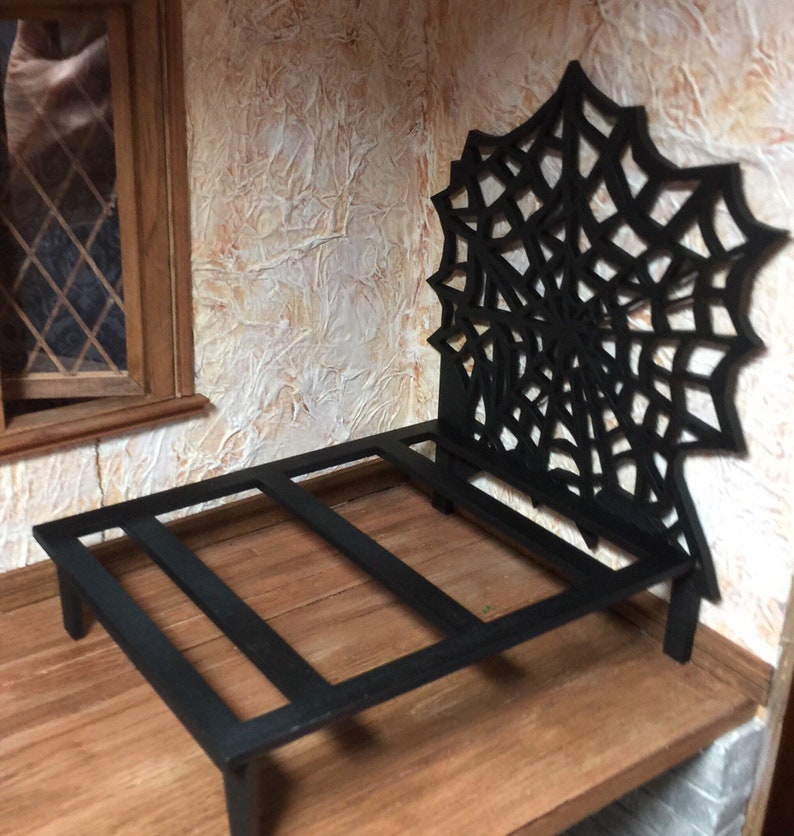 Dollhouse Wooden Spider Web Double Bed in One Inch Scale - Etsy