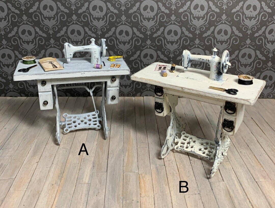 Choice of 2 Different Aged and Distressed Sewing Machines in One Inch ...