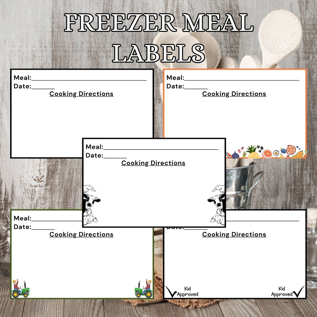 Freezer Meal Labels: Vinyl Meal Prep Stickers (set of 16) - Etsy