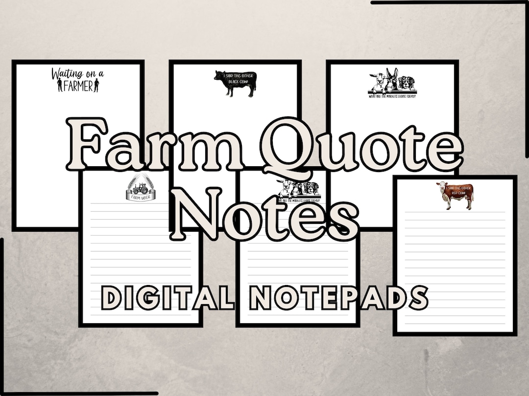 Farm Quote Digital Notepad: Rustic Country Notes (PDF & JPG) - Etsy