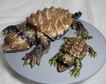 Realistic Alligator Snapping Turtle Model Plastic Figure With Movable ...