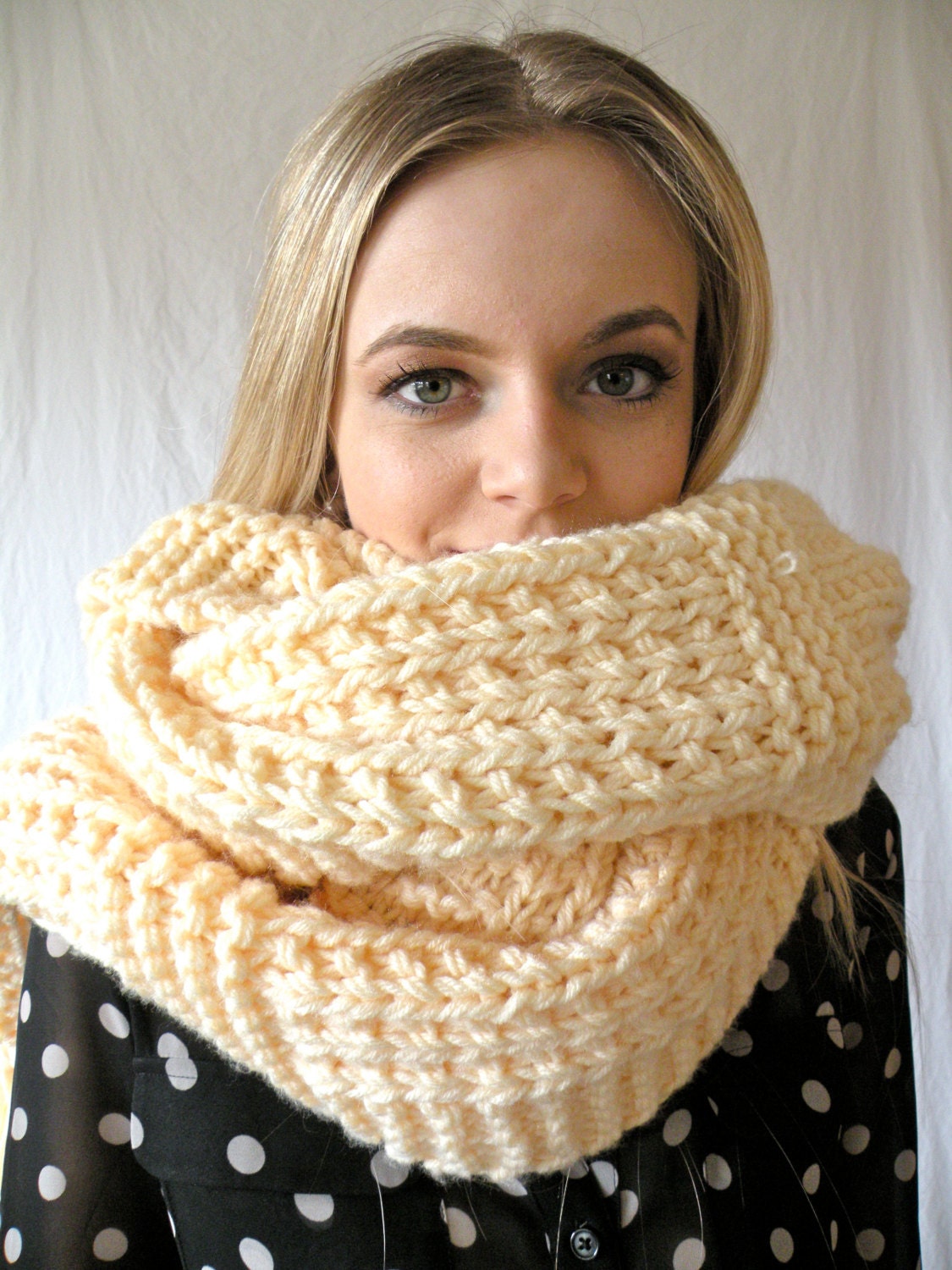 Oversized Chunky Scarf Extra Long Cream White - Etsy