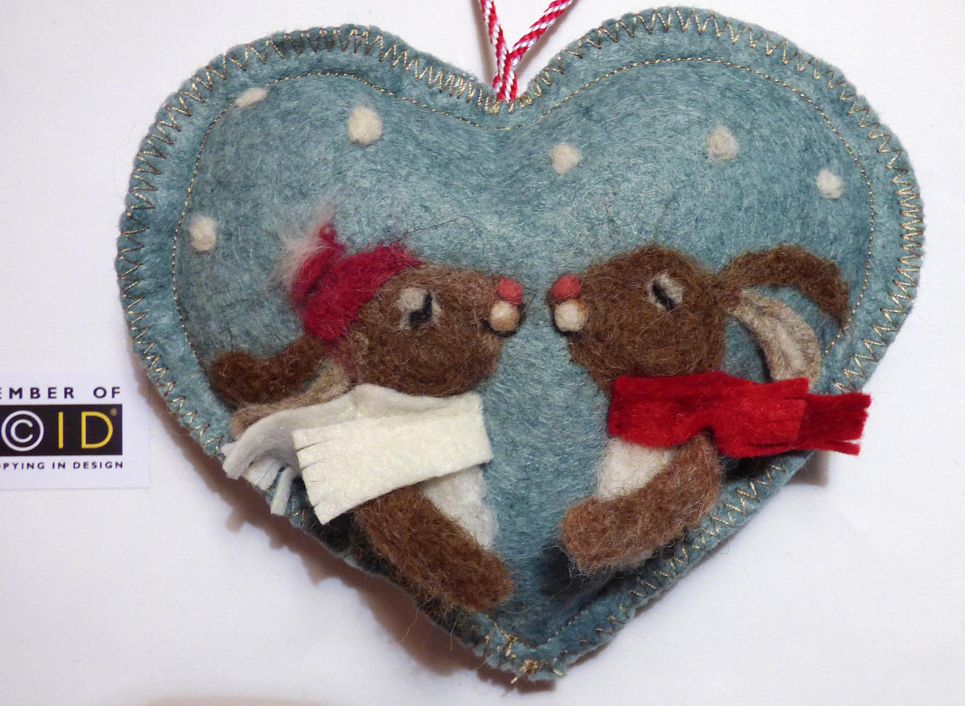 Needle Felted Love Rabbits on a Heart felted Heart Gift | Etsy