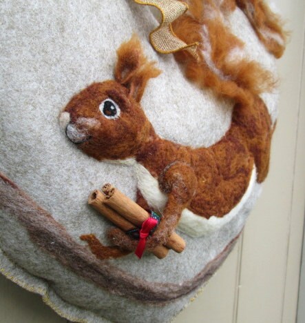 Large Heart Wreath Needle Felted Rabbit on Heart Hanging | Etsy