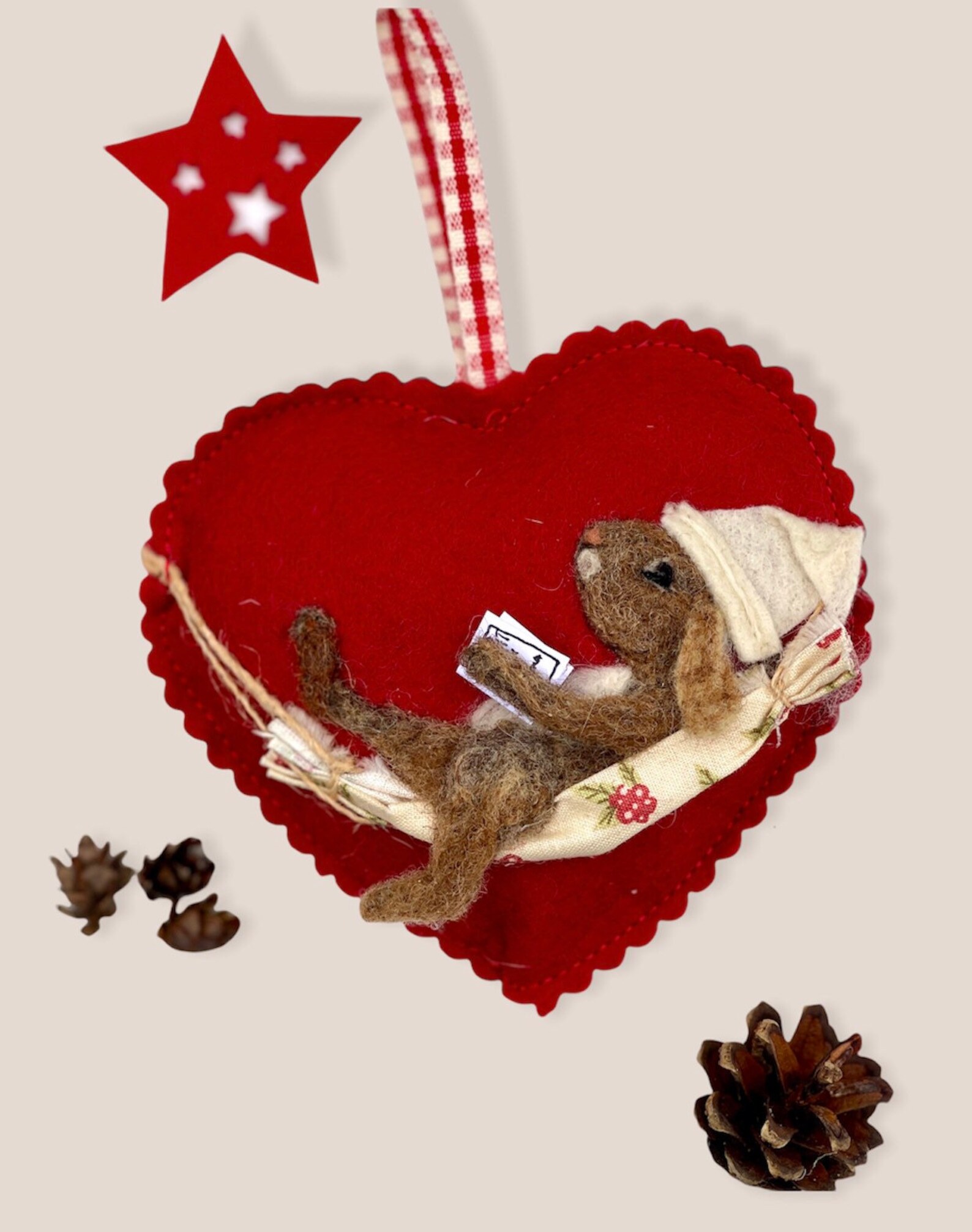 Night Before Christmas Felted Sleeping Rabbit Send Love This - Etsy