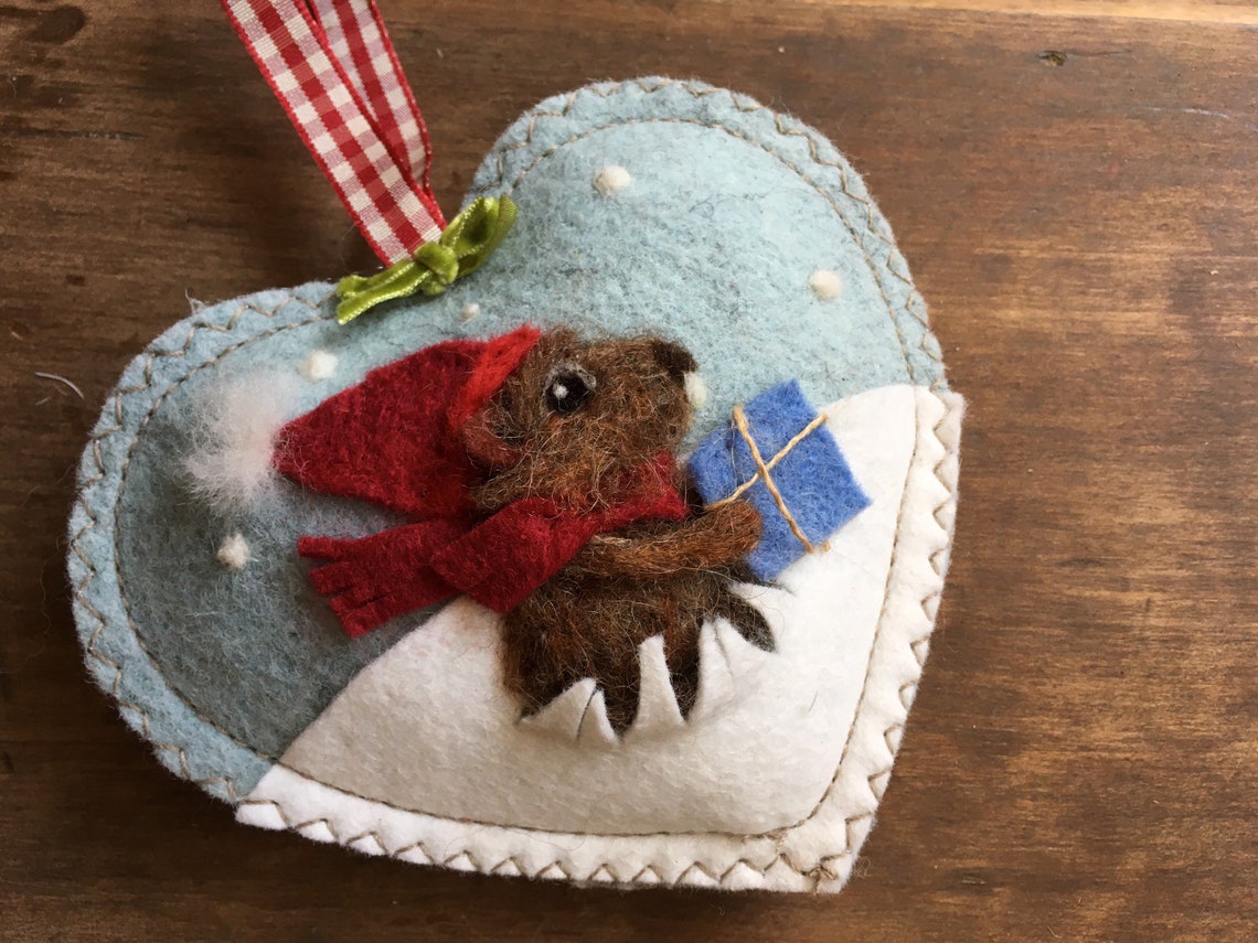 Groundhog Day Christmas Felt Decorative Heart Personalised - Etsy
