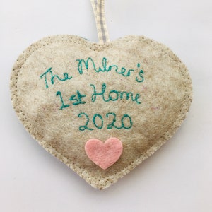 Handmade Felt Heart - Bunny Rabbit With Heart and Felt Flowers. Can Be ...