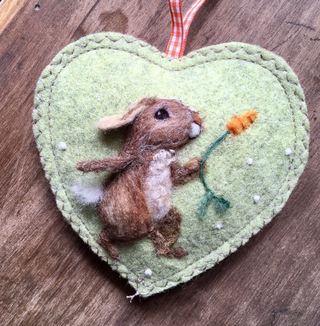 Felt Heart Gift for Rabbit and Animal Lovers Custom Designs for Pets ...