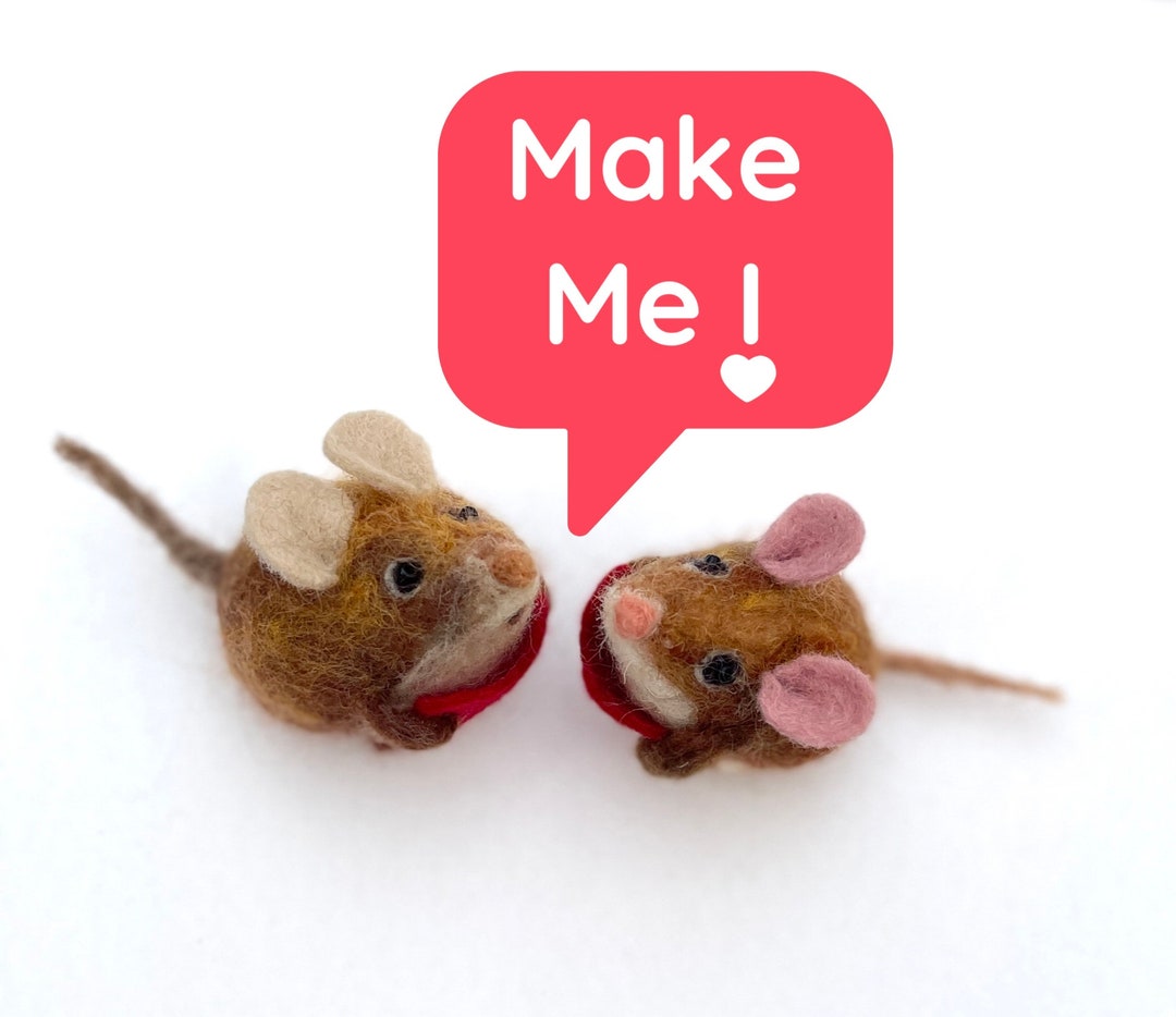 Wool and Beads Kit Pack for Pear-drop Mouse - Felterie Club - - Etsy