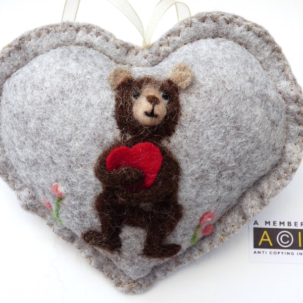Felt Teddy Bear - Etsy