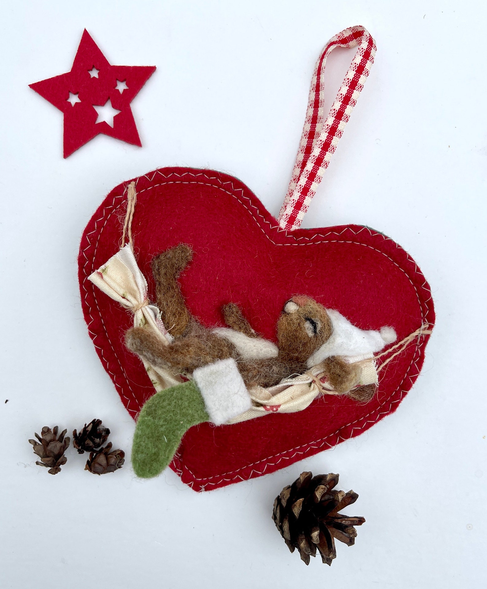 Night Before Christmas Felted Sleeping Rabbit Send Love This - Etsy