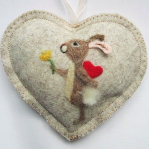 I Love You Heart, Needle Felted Mouse Carrying a Large Heart, Scented ...