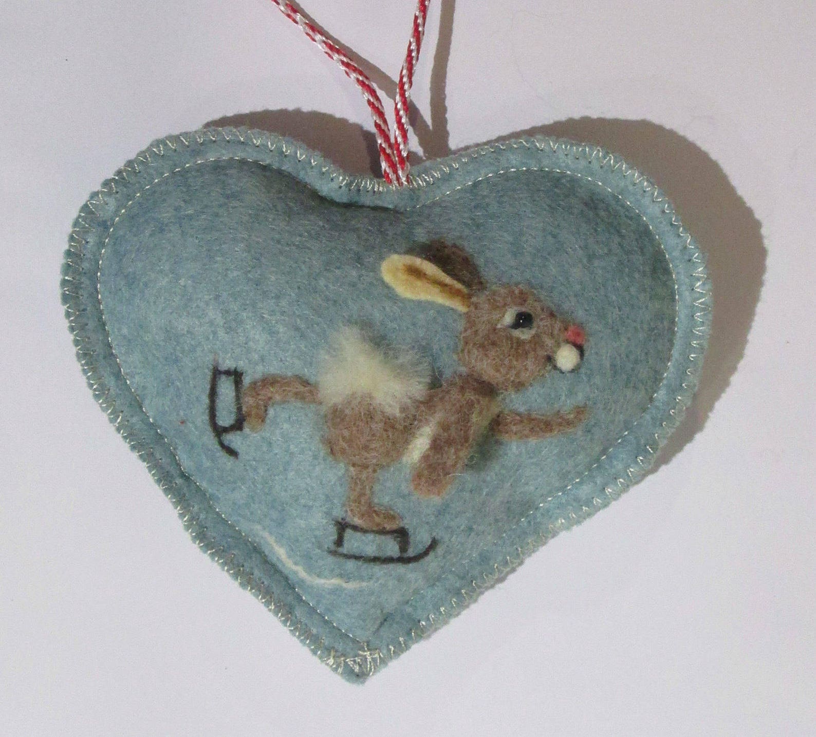 Decorative Heart Needle Felted Rabbit Carol Singing With a - Etsy