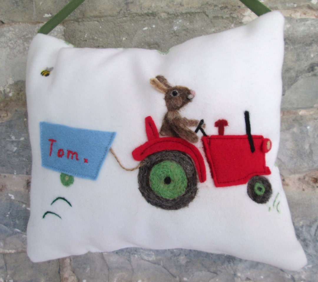 Boy's Personalized Tooth Pillow Tractor and Rabbit Tooth - Etsy