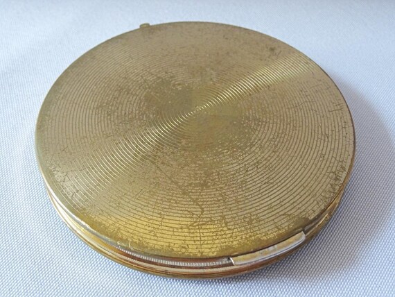 Vintage Stratton Compact 1950s Gilt Blue Enamel Ladie… - Gem