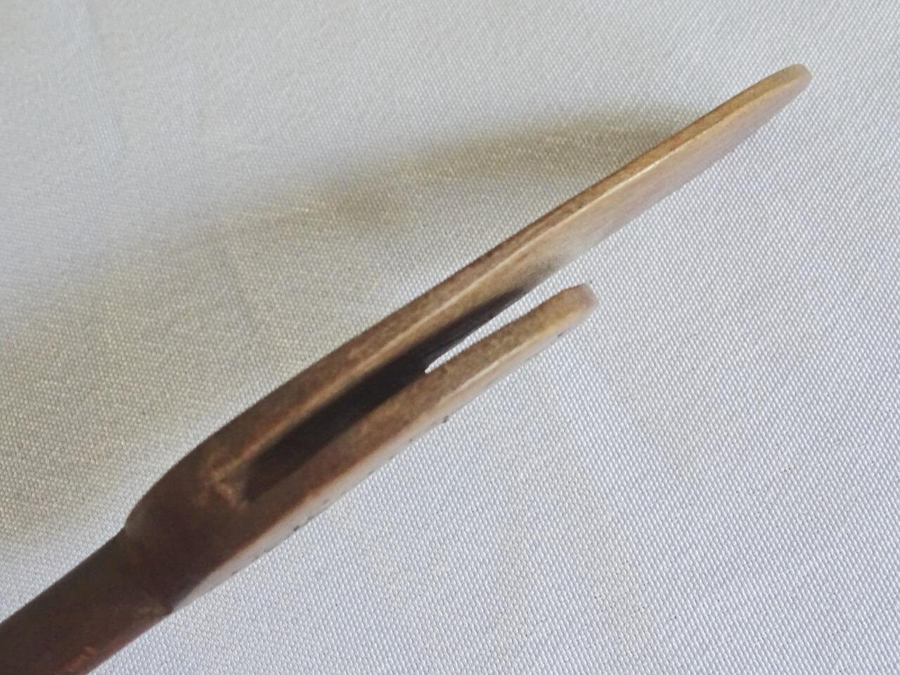 Antique Knitting Sheath Childs Miniature Goose Wing Card Wood Inlaid ...